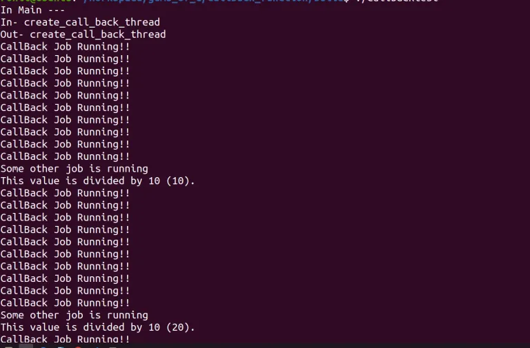 How to implement the callback function in C?